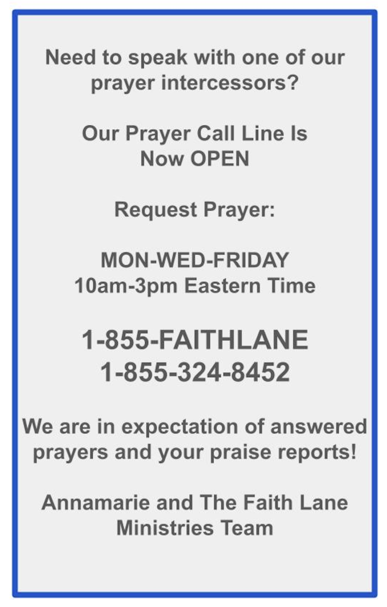 Prayer Request – Annamarie Strawhand – Faith Lane Ministries